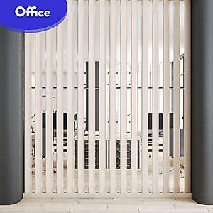 XLSXEXCL 38 Pieces Vertical Blind Replacement Slats and Repair Tabs Set 6 Pieces White PVC Vertical Blind Slats Replacement Parts with 32 Clear Vertical Blind Repair Tabs for Sliding Door Window