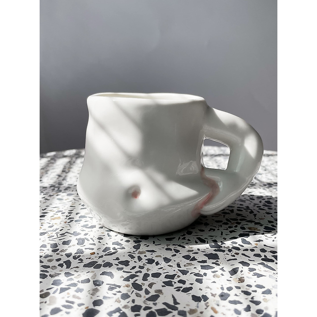 hesim Hand-Crafted Ceramic 14OZ Fat Belly Mug | Coffee Mug With Arm Handle | Fat Mug | Potbelly Coffee Mug | Father's Day Gift