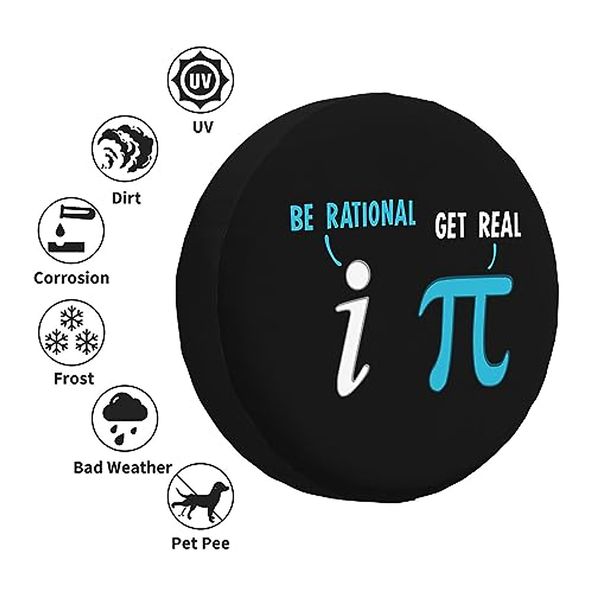Get Real Be Rational,Funny Tire Cover Universal Fit Spare Tire Protector for Truck SUV Trailer Camper Rv