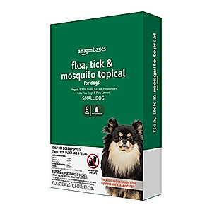 Amazon Basics Flea, Tick & Mosquito Topical Treatment for Small Dogs (4-10 pounds), 6 Count (Previously Solimo)