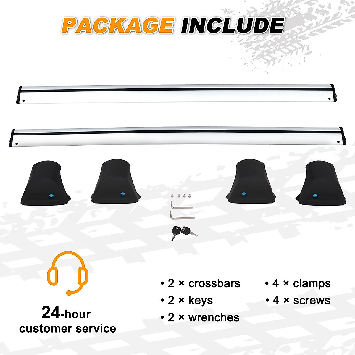 Snailfly Crossbars Customized Fit for 2020-2024 Ford Explorer Adjustable Cross Bars Roof Racks with Lock