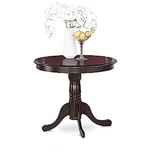 East-West Furniture ANBO5-CAP-C Wooden Dining Table Set- 4 Amazing Dining Room Chairs with Linen Fabric seat and A Mid Century Dining Table (Cappuccino Finish)