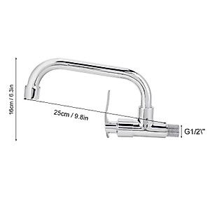 G1/2in Wall Mounted Single Cold Water Tap, Kitchen Tap Sink Water Faucet for Home Kitchen Use(LQ-3092 25cm)