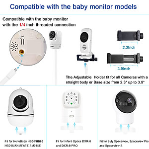 AOZTSUN 67 inch Adjustable Height Baby Monitor Floor Stand Holder for Infant Optics DXR-8 Pro,eufy HelloBaby HB65/HB66/HB248,ANMEATE SM935E or Any Cameras with 1/4 Screw Mount
