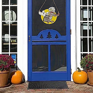 Halloween Door Sign Halloween Door Decorations Halloween Wooden Hanging Sign Wreath for Holiday Home Bakery Classroom Farmhouse Window Decor 6 Inch