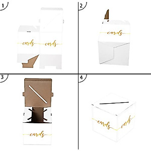 Receiving Card Box – 8”8”8” Gift Or Money Box Holder for Wedding,Baby or Bridal Shower,Birthday, Graduation,Engagement, Party Favor, Decorations, 1 Set(hezi-B019)