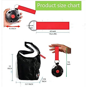 Ubrand Reusable Shopping Bags 3 Pack Disk Portable Shopping Bag Telescopic Reusable Black Grocery Folding Eco Shopper Shopping Shoulder Bags