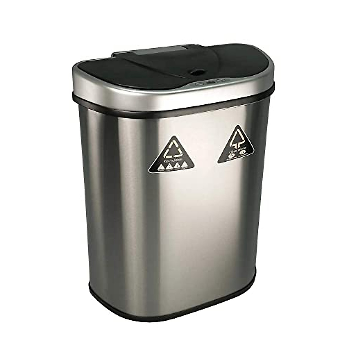 Ninestars DZT-70-R3 Motion Sensor Trash Can, Extra Large, Silver