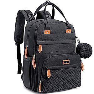 BabbleRoo Diaper Bag Backpack - Baby Essentials Travel Tote - Multi function Waterproof Diaper Bag, Travel Essentials Baby Bag with Changing Pad, Stroller Straps & Pacifier Case - Unisex, Black