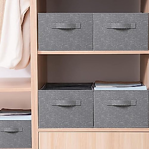 Jeans & Pants Organizer - Foldable Closet Storage with Handles, 4 Pack (2 x 6-Grids + 2 x 7-Grids) for Jeans, Pants, Thin Coat, Jackets