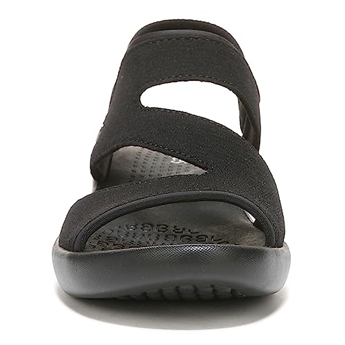 BZees Womens Cleo Strappy Sandal, Black, 8 Wide US