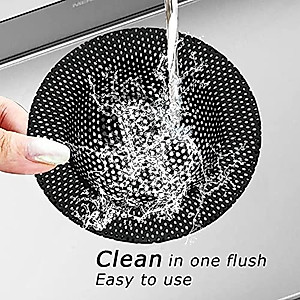 BERYLER® 2 Pcs Black Large Wide Rim 4.5in Diameter Stainless Steel Sink Kitchen Drain Strainer for Most Sink Drains, Anti-Clogging, Rust Free