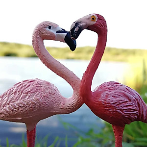 COYKA – Zoo Animals – Toy Flamingo – Animals Action Figures - Red Pink - 2 pcs