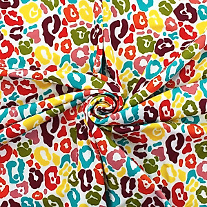 Rainbow Cheetah DBP Fabric - Double Brushed Polyester 4 Way Stretch - 1/2 Yard