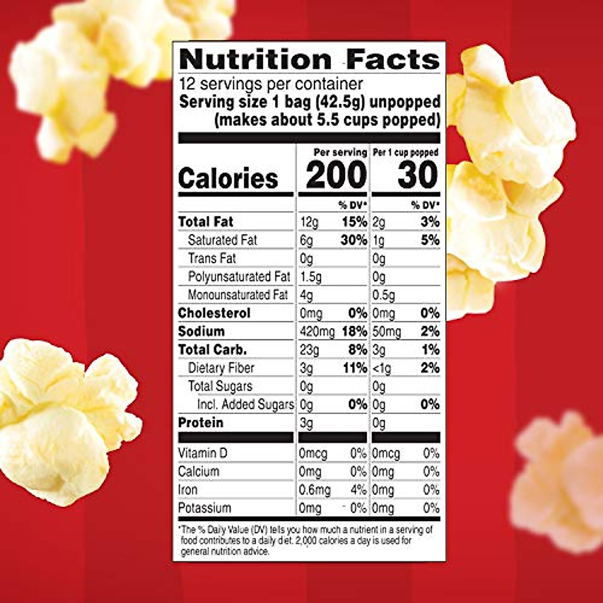 Orville Redenbacher’s Movie Theater Butter Flavored Microwave Popcorn, Gluten Free, 12 Count Popcorn Bags (6 Boxes)