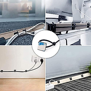 Strong Back-Glue Self Adhesive Cable Zip Tie Mounts Kit - 100 Set Cable Management Clips with 6" Zip Ties, Wire Holders and Screws - Outdoor Sticky Wire Organizer Clips-Black