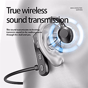 Wireless Bone Conduction Headphones, Open Ear Sports Bluetooth Headset,Built-in Mic and IPX5 Waterproof Certified for Workouts, Night Running, Cycling (Black)