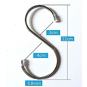 GCA 10 Pack 304 Stainless Steel Heavy-Duty S Shaped Hooks Kitchen Pot Pan Hanger Clothes Storage Rack