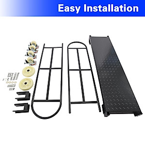 U-Boat Steel Cart, 60 L x 52 H 2000lbs Capacity Heavy Duty Utility U-Boat Cart with Six Wheels, Premium Hand Truck Platform Dolly (60" x 52" (L X H))