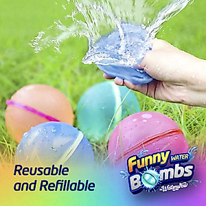 FUNNY Reusable Water Balloons, 24 Pcs, Refillable Water Balloons, Magnetic Water Balloon, Interactive Summer Toys