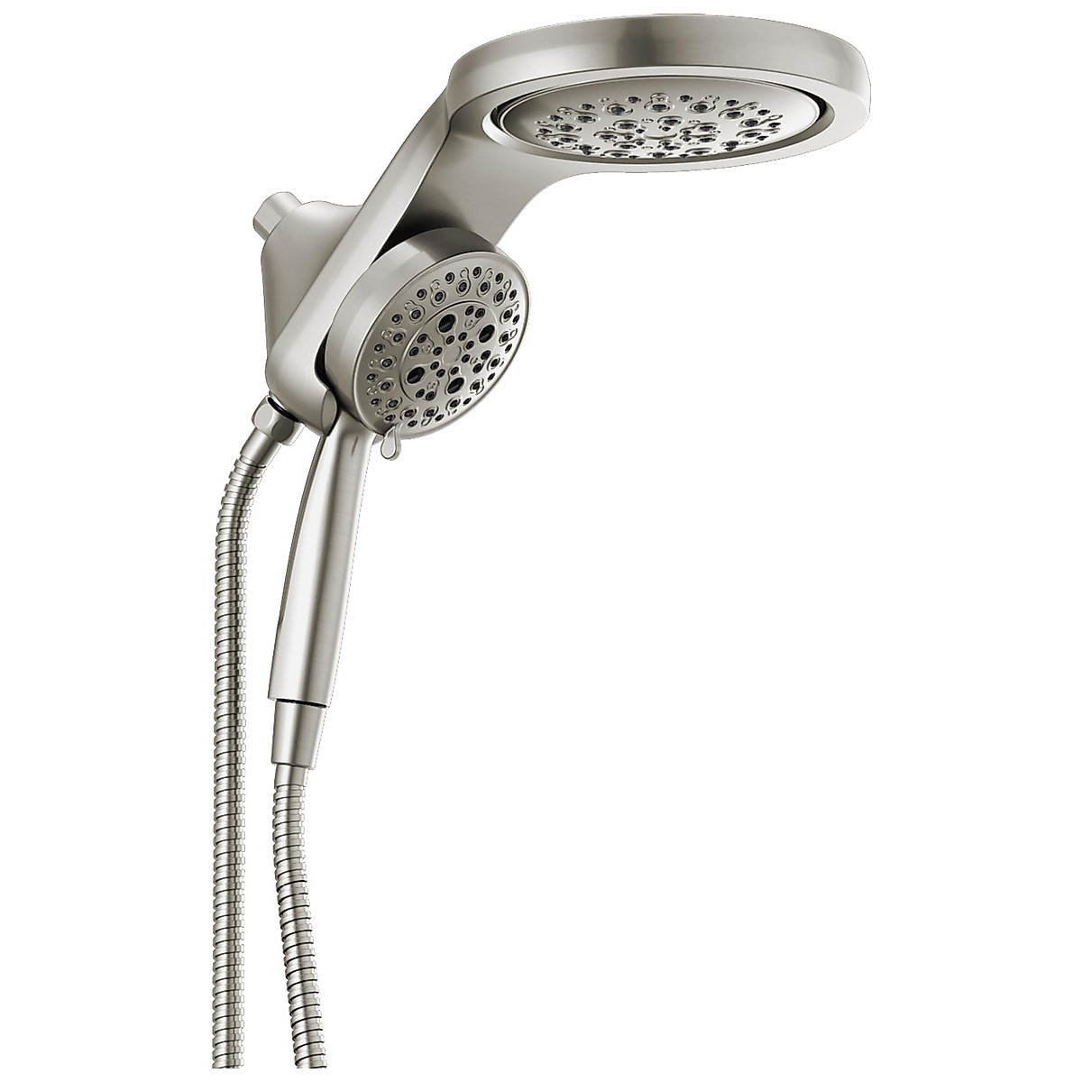 Delta Faucet HydroRain 5-Spray H2Okinetic Dual Shower Head with Handheld Spray, Brushed Nickel Shower Head with Hose, Handheld Shower Head, 2.5 GPM Flow Rate, Lumicoat Stainless 58680-SS-PR25
