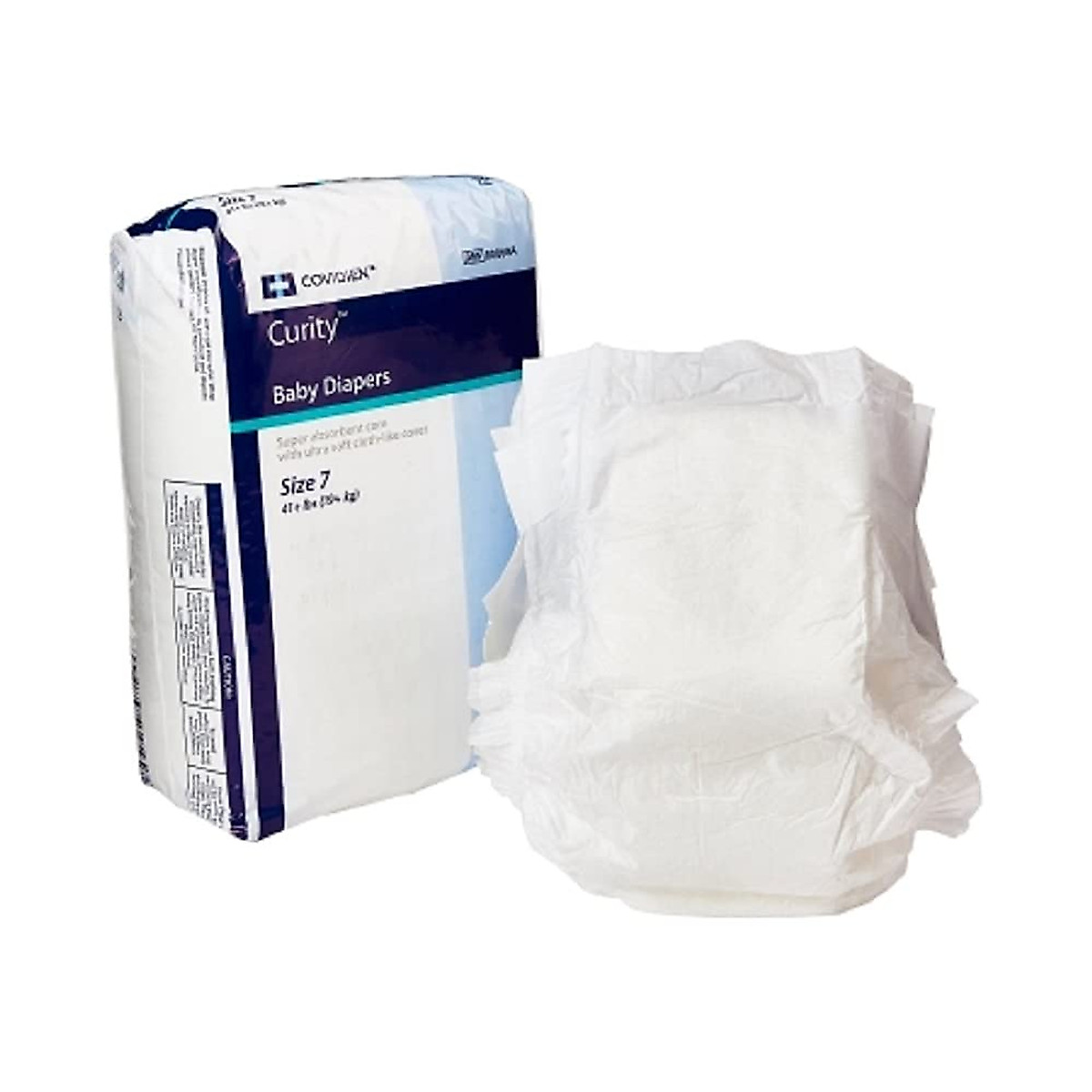 Covidien Baby Diaper Curity Tab Closure Size 7 Disposable (#80068A, Sold by Case of 128)