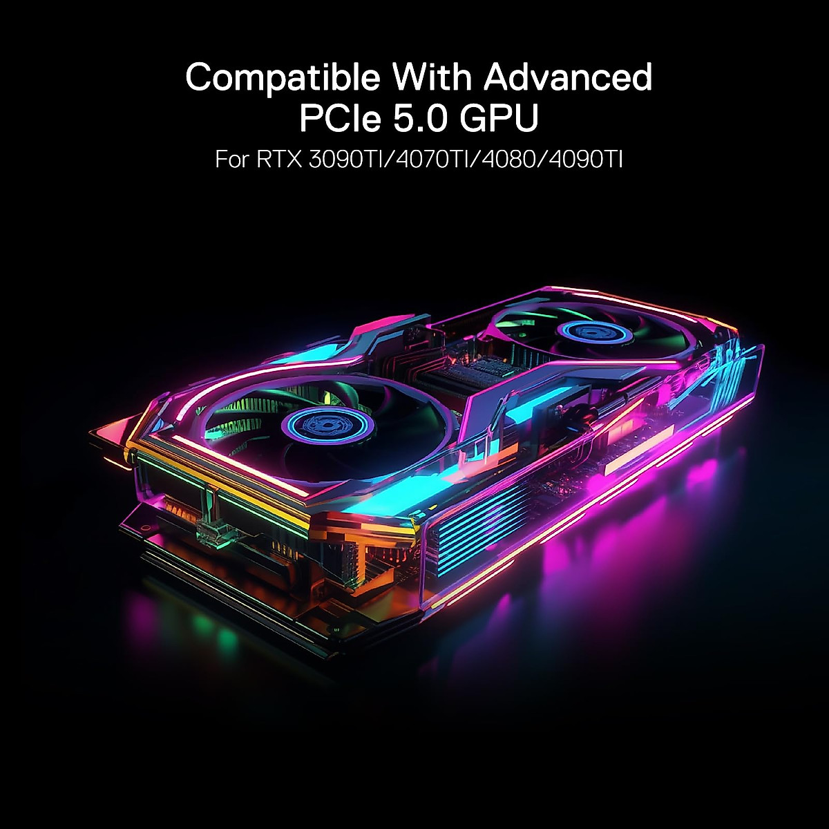 Redragon PSU007 Premium 600W PCI-e 5.0 GPU Power Cable, 72 CM Sleeved PSU Cable w/ 16pin(12+4) 12VHPWR Connector for PCIe 5.0 GPUs 3090TI/4070TI/4080/4090TI