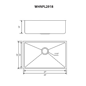 Whitehaus WHNPL2918-CO Noah Plus Collection Kitchen Sink, Copper
