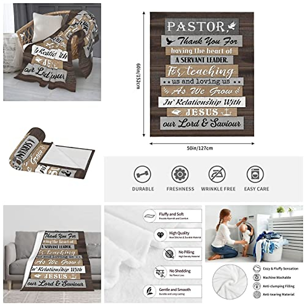 Pastor Appreciation Blanket – Perfect Gift for Pastors & Church Events