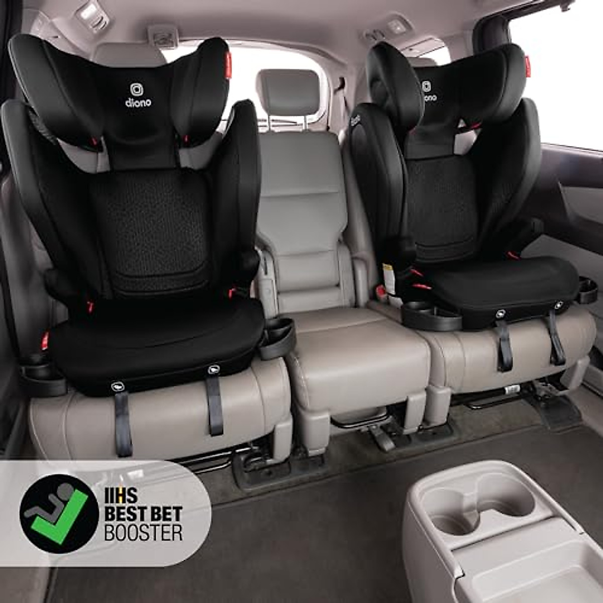Diono Monterey 4DXT Latch, 2-in-1 High Back Booster Car Seat with Expandable Height, Width, Advanced Side Impact Protection, 8 Years 1 Booster, Black