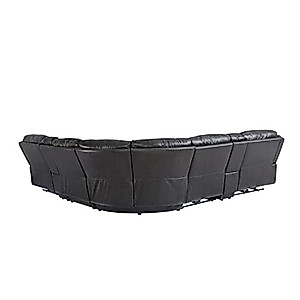 Steve Silver Denver 7 Piece Charcoal Leather Power Reclining Sectional