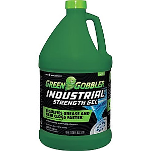 Green Gobbler Industrial Strength Grease and Hair Drain Clog Remover | Drain Cleaner Gel | Safe for Pipes, Toilets, Sinks, Tubs, Drains & Septic Systems | 1 Gallon