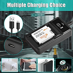 EN-EL12 Battery and LED Charger Compatible with Nikon Coolpix A1000 B600 W300 A900 AW100 AW110 AW120 AW130 S6300 S8100 S8200 S9050 S9200 S9300 S9400 S9500 S9700 S9900 P310 Digital Camera
