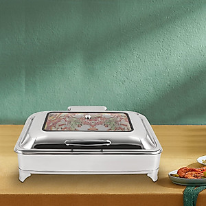 Food Warmers for Parties Buffets Electric, Stainless Steel Buffet Server and Warming Tray, 9L, Chafing Dish Buffet Set - Adjustable Temperature + Hot Plate Electricgn 1/1