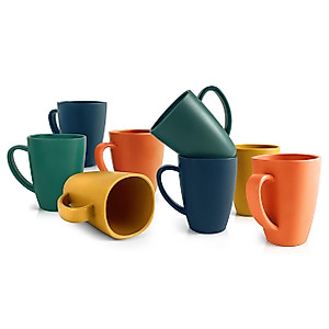 Teivio 12-Piece 13.5oz Lightweight Durable Water Tumblers, Unbreakable Wheat Straw Stackable Drinking Cups For Smoothies,Water, Wine, Beer Etc. Drinks, Dishwasher Safe, Multicolor