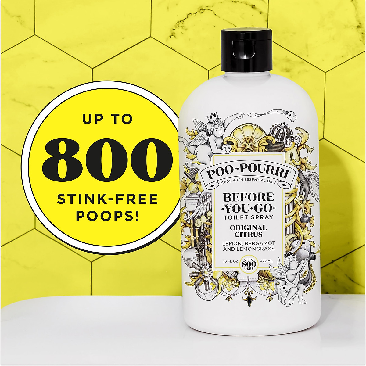Poo-Pourri Before-You- go Refill Bottle, 16 Fl Oz, Original Citrus 16 Fl Oz