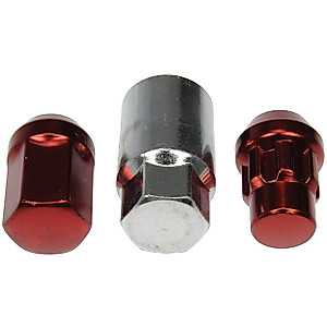 Dorman 713-375E Red Acorn Wheel Nut Lock Set Compatible with Select Models, 20 Pack