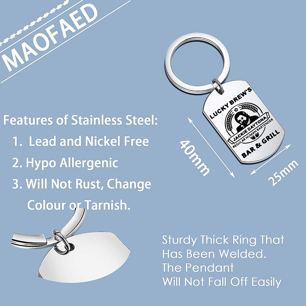 MAOFAED Tv Show Inspired Gift Regular Human Bartender Bar Keychain Fan gift Best Friend Gift Human Bartender GiftFor Fan