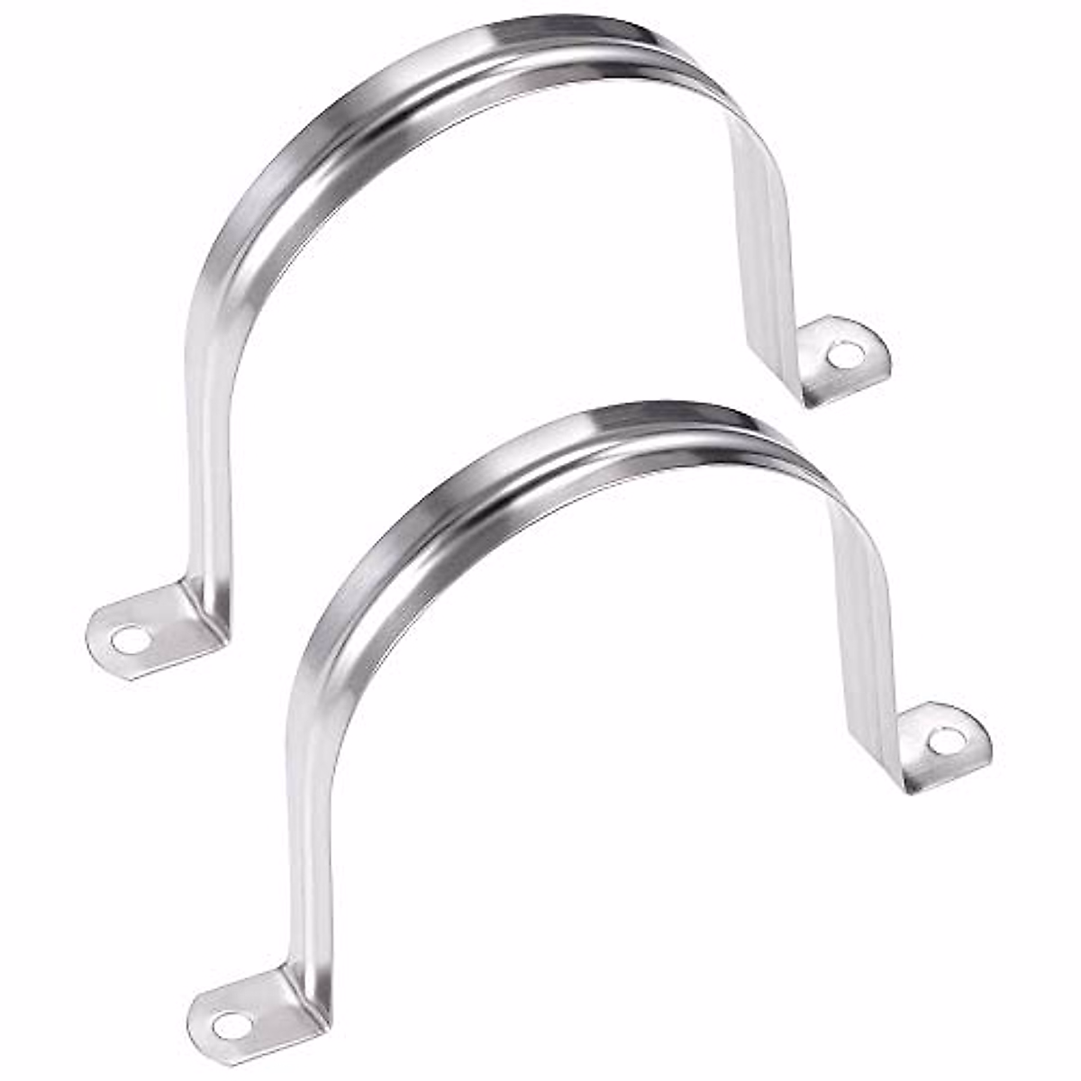 6 Inch Two Hole Strap U Bracket, Stainless Steel Tube Strap Tension Clip Assortment Kit Heavy Duty Rigid Pipe Strap Clamp For The Inner Diameter of Water Pipe is 6 Inch (185mm)