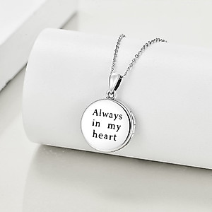 ONEFINITY Moonstone Lotus Locket Necklace 925 Sterling Silver Lotus Flower Locket Necklace That Holds Pictures Yoga Locket Pendant Mother's Day Gifts for Women Wife Mom