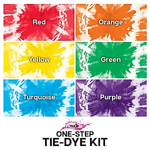 Tulip One-Step Tie-Dye Kit Extra Large Block Party 16 oz Easy Squeeze Bottles, All-in-1 Kit for Group Activity Tie-Dye, 6, Vibrant Colors