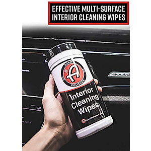 Adam's Interior Cleaning Wipes 30 (7 x 9 inch) Wipes - Powerful Cleaner Removes Embedded Dirt - Great for Leather and Vinyl Steering Wheels, Door Panels, Dashboards, Plastic, and Other Vinyl (3 Pack)