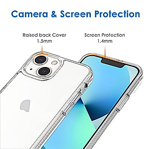 JETech Case for iPhone 13 Mini 5.4-Inch, Non-Yellowing Shockproof Phone Bumper Cover, Anti-Scratch Clear Back (Clear)