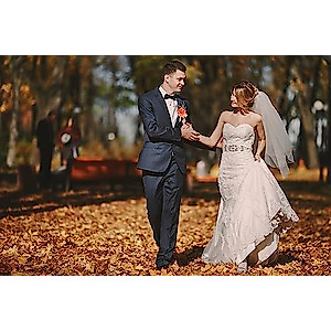 YSUCAU Burnt Orange Rose Wrist Corsage Wristlet Band Bracelet and Men Boutonniere Set for Wedding, Artificial Flower Wrist Corsage Bracelets for Fall Wedding Homecoming Prom Suit Decorations