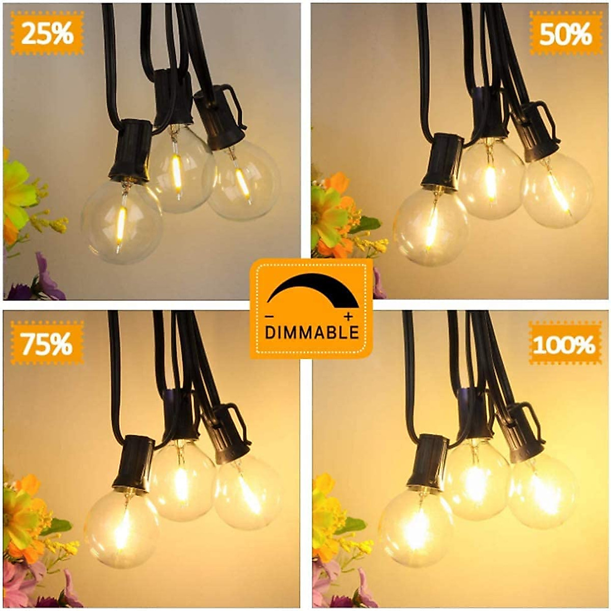 BRTLX Outdoor String Lights, 150FT LED G40 Patio Lights，Shatterproof String Hanging Lights with 75+2(Spare) Waterproof Backyard Bulbs Commercial for Balcony Party Wedding Market