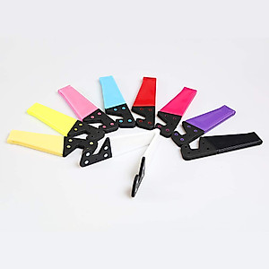 homEdge Cell Phone Stand, Set of 9 PCS Universal Foldable Pocket Size Plastic V Shaped Mobile Phone Desk Mount Holder, Foldable Vertical and Land Scale Mold Stand for Tablet and Smartphones – 9 Color