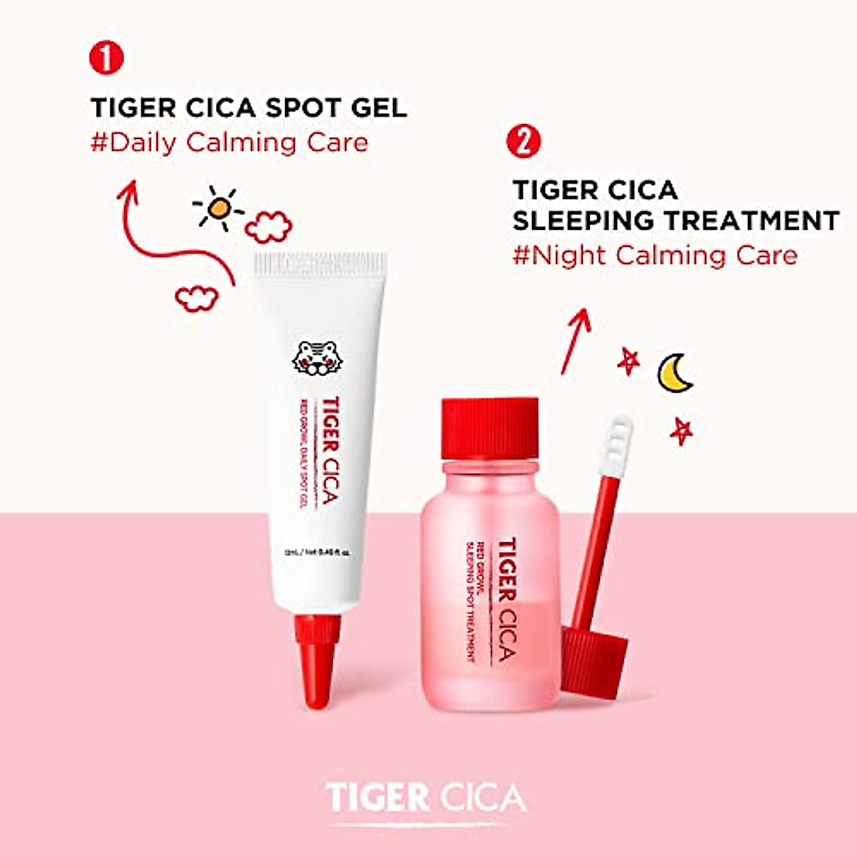 It'S SKIN Tiger Cica Red Growl Sleeping Spot Treatment – Dries Out Acne, Pimples, Blemishes, Zits and Clogged Pores – Overnight Trouble Solution for Inflamed Skin – Calamine, Tea Tree and Tea Tree, 0.5 fl.oz.