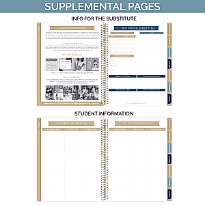 bloom daily planners Undated Academic Year Teacher Planner & Calendar - 7 Period Lesson Plan Organizer Book with Frosted Cover (9" x 11") (Interchangeable Cover)