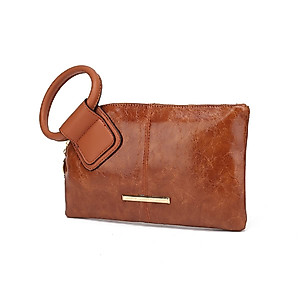 MKF Collection by Mia K. MKF-WOS101COG Simone Clutch & Wristlet, Cognac Brown