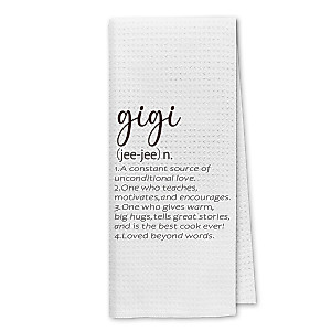 Dibor Gigi Definition Kitchen Towels Dish Towels Dishcloth,Gigi Grandma Appreciation Decorative Absorbent Drying Cloth Hand Towels Tea Towels for Bathroom Kitchen,Grandma Birthday